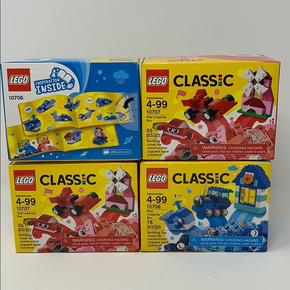 Lego | Accents | Lego Classic Red Blue Boxes Building Blocks | Poshmark